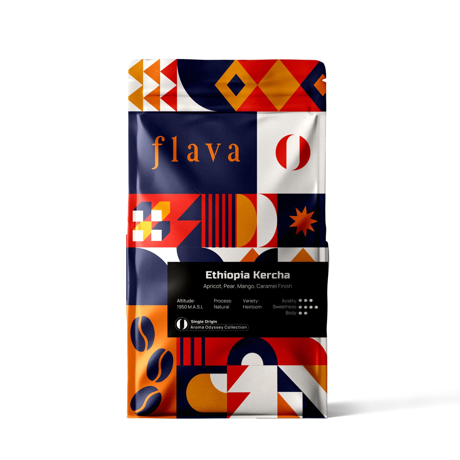 Flava's Ethiopia Kercha Coffee Beans a Medium to Dark Roast Delight
