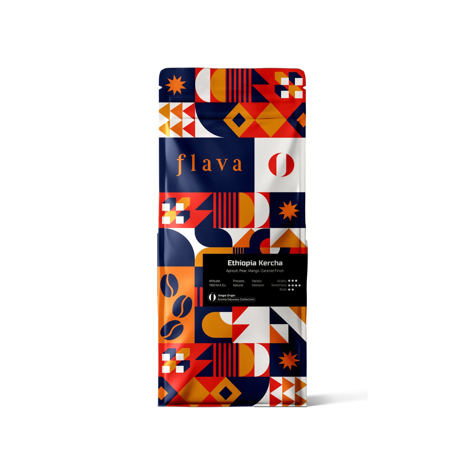Flava's Ethiopia Kercha Coffee Beans a Medium to Dark Roast Delight
